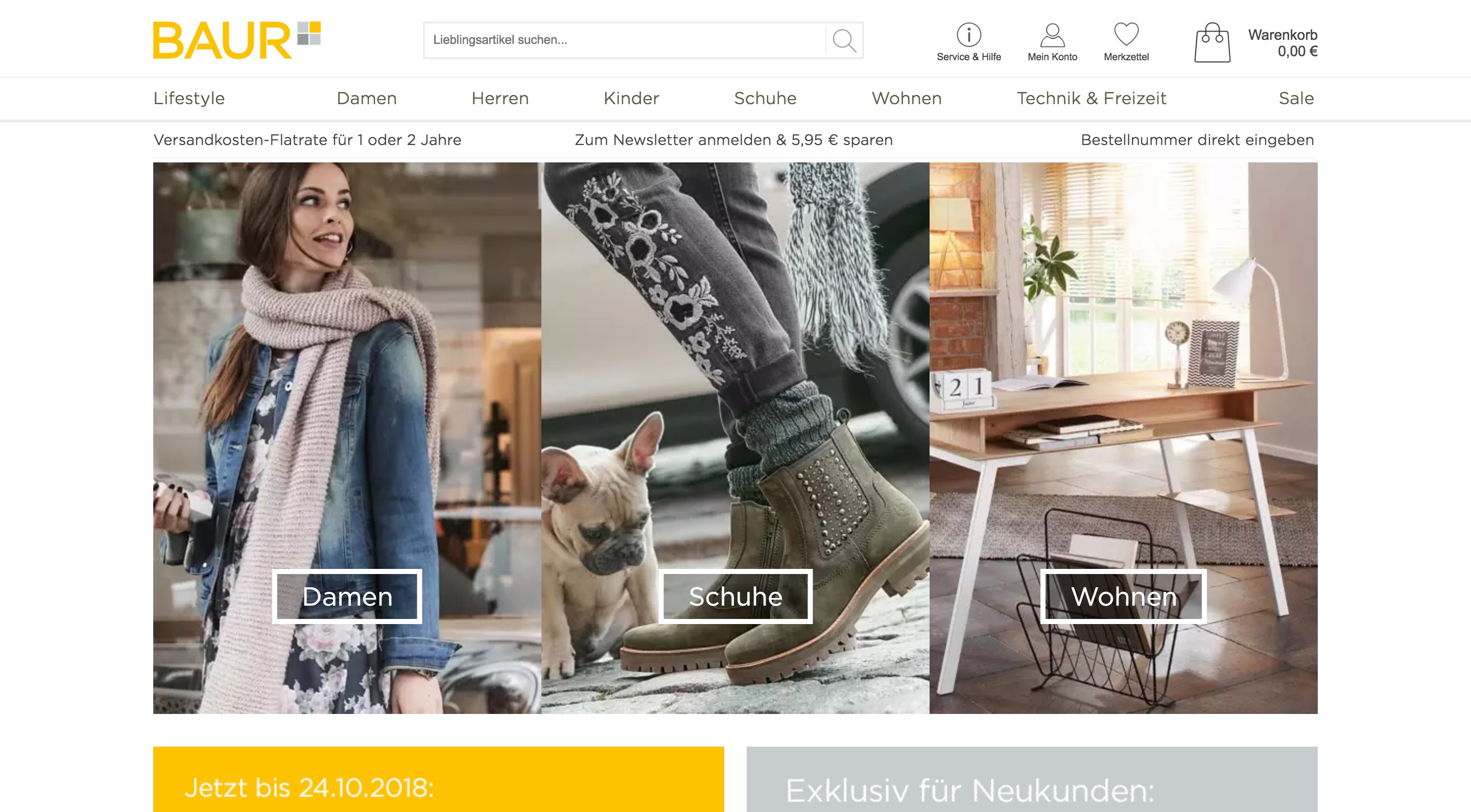 Baur bietet Neukunden 20% Rabatt auf die erste Bestellung und 1 Jahr ...